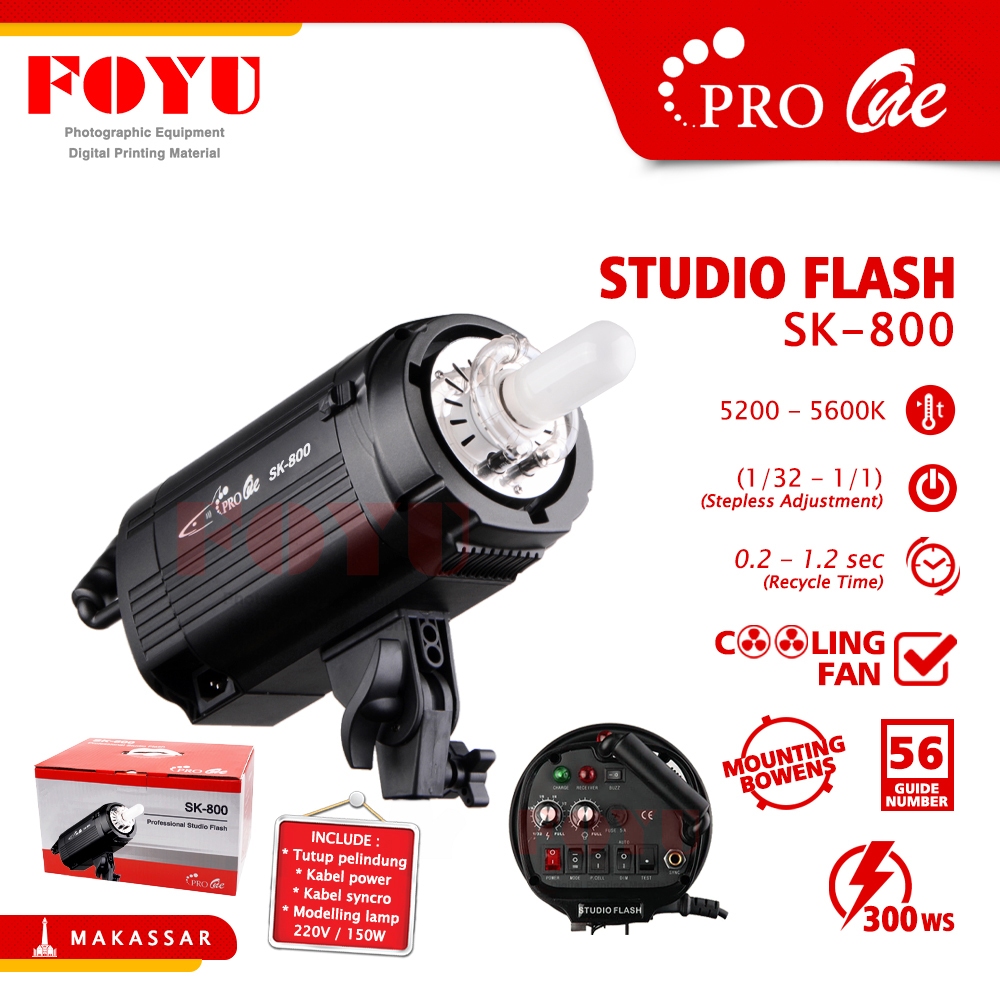 Jual Professional Studio Flash Pro One SK-800 Mount Mounting Bowens ...