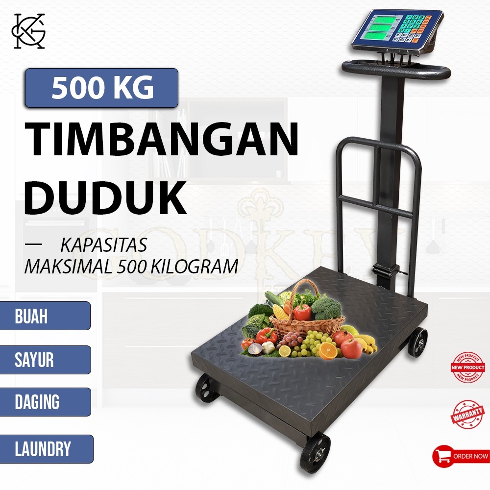 Jual TCS - 500 kg Timbangan Duduk Digital Charger Elektronik Pagar Lipat Display Sembako Laundry ...