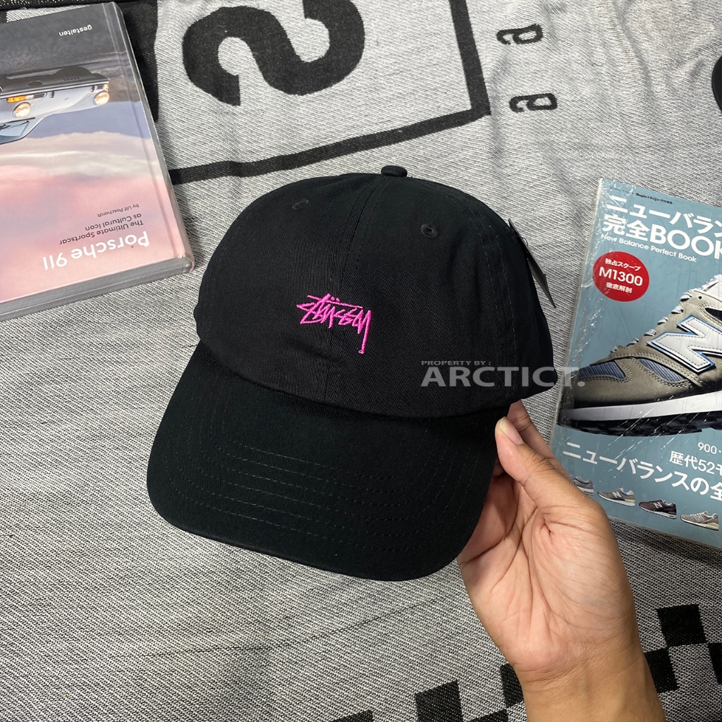 Jual STUSSY STOCK LOW PROFILE CAP HAT - BLACK | TOPI STUSSY | Shopee ...
