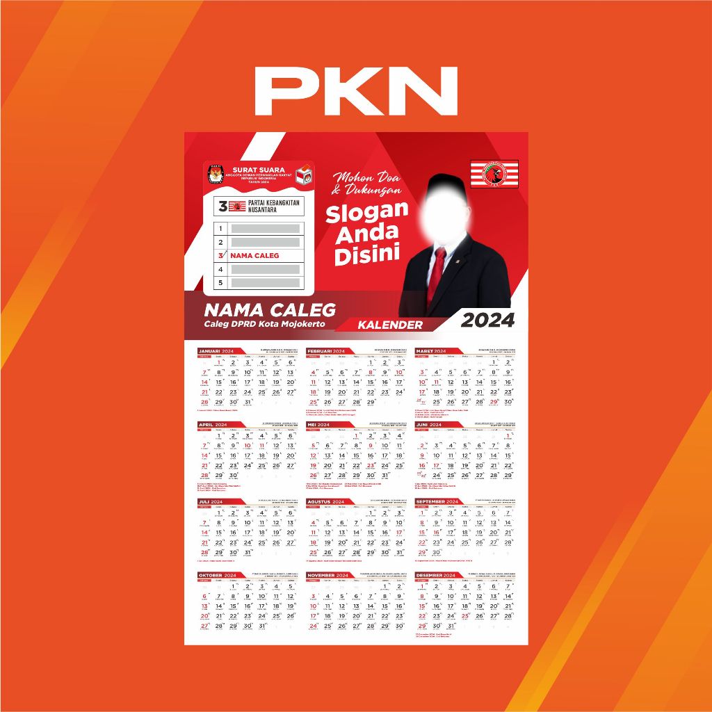 Jual Kalender Caleg / Kalender Pemilu / Kalender Partai / Kalender ...