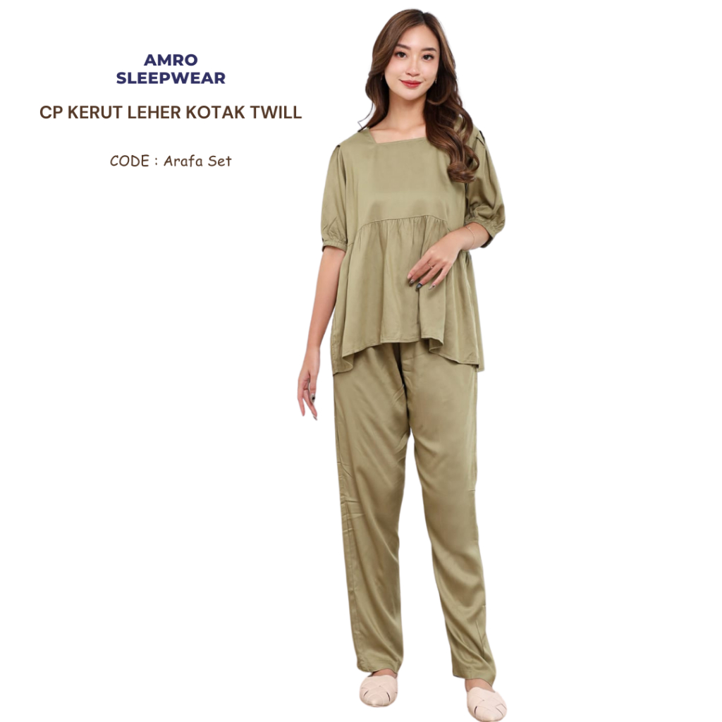 Jual AMRO SLEEPWEAR - ARAFA SET - CP KERUT LEHER KOTAK TWILL - SCP227 | Shopee Indonesia