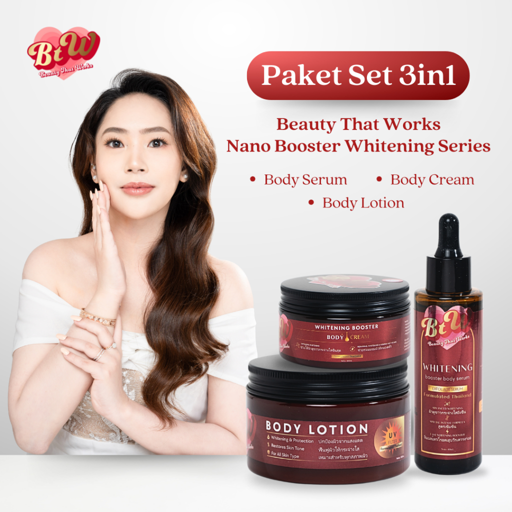 Jual [PAKET 3IN1] BTW Beauty That Works Nano Booster Whitening Series ...