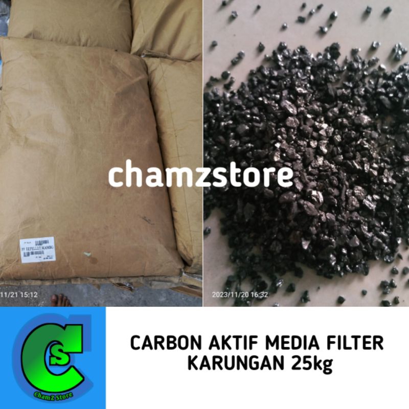 Jual carbon aktif 25kg karungan media filter kolam / karbon aktif media ...