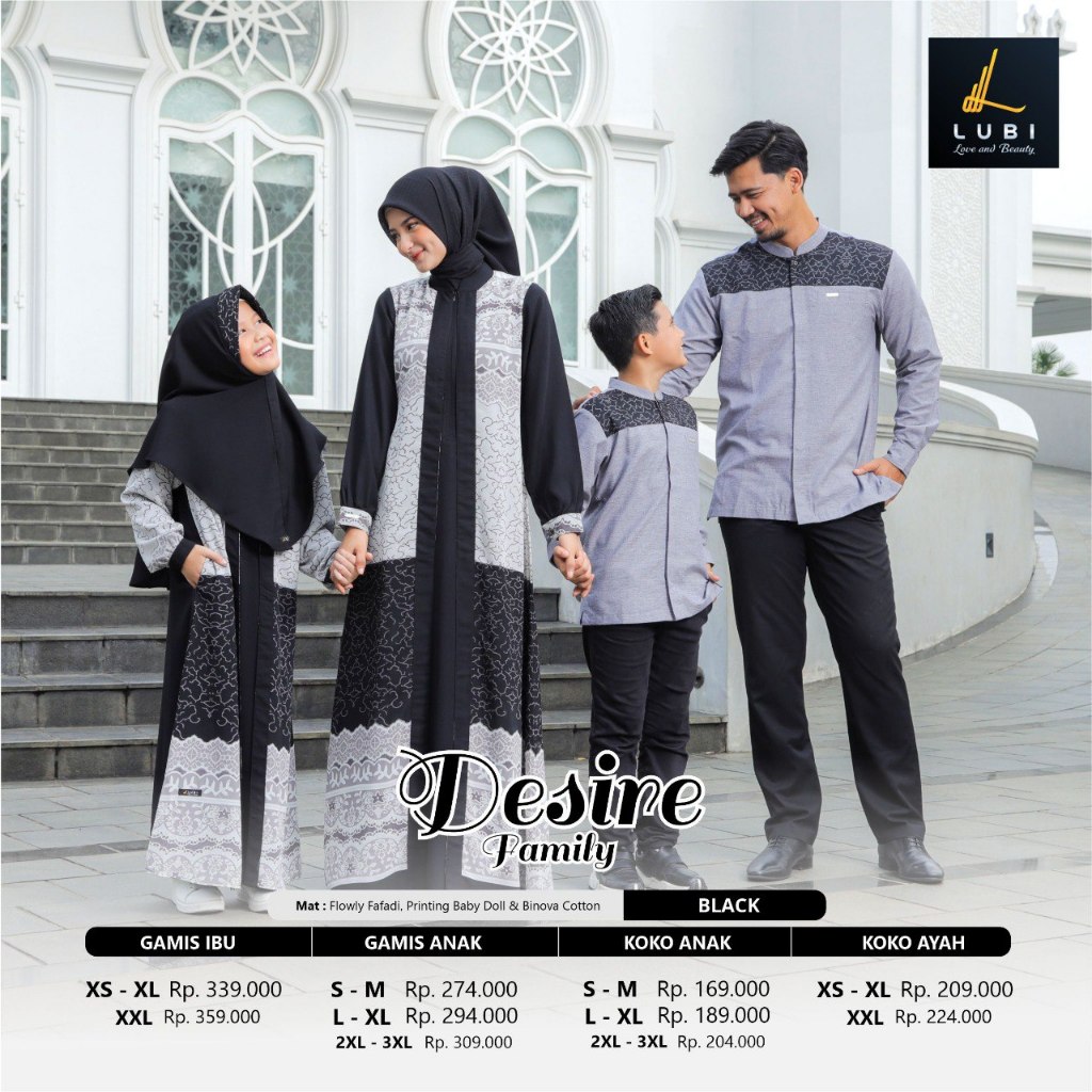 Jual SARIMBIT 2024 LUBI DESIRE FAMILY BLACK TERBARUU GAMIS & KOKO DAILY ...