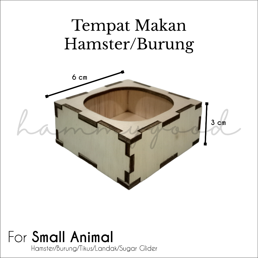 Jual BARU! TEMPAT MAKAN HAMSTER KAYU | TEMPAT MAKAN HAMSTER/LANDAK MINI ...