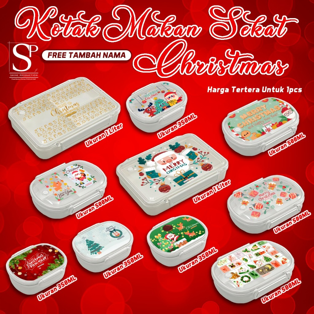 Jual Kotak Makan Natal Christmas Custom Nama | Shopee Indonesia
