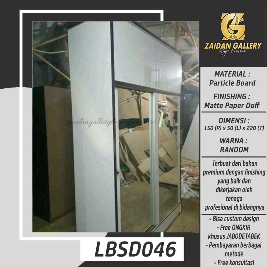 Jual Lemari Wardrobe Pakaian Sliding Dengan Penyimpanan Atas | Shopee ...