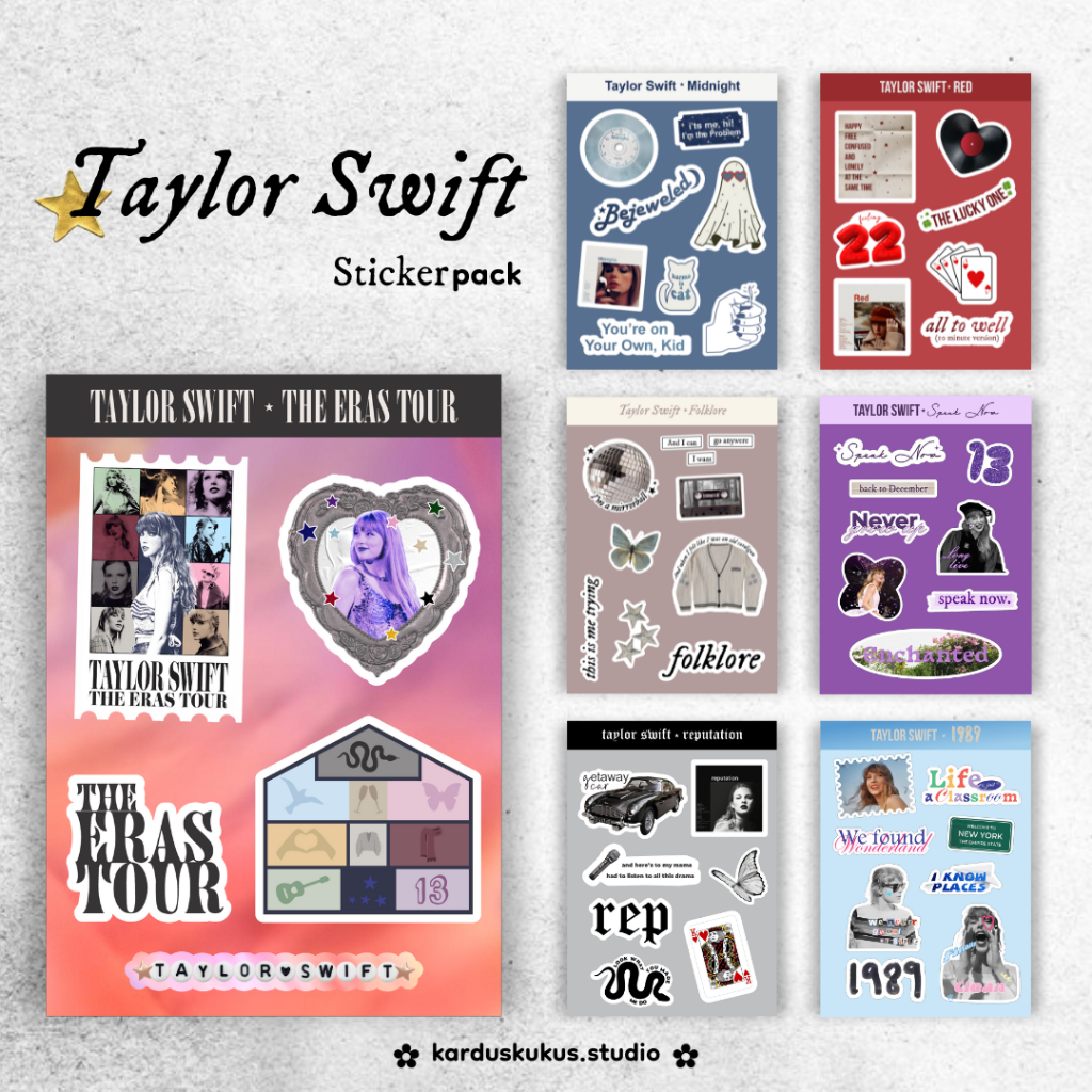 Jual Taylor Swift Sticker Sheet Album | Stiker Taylor Swift | Shopee ...