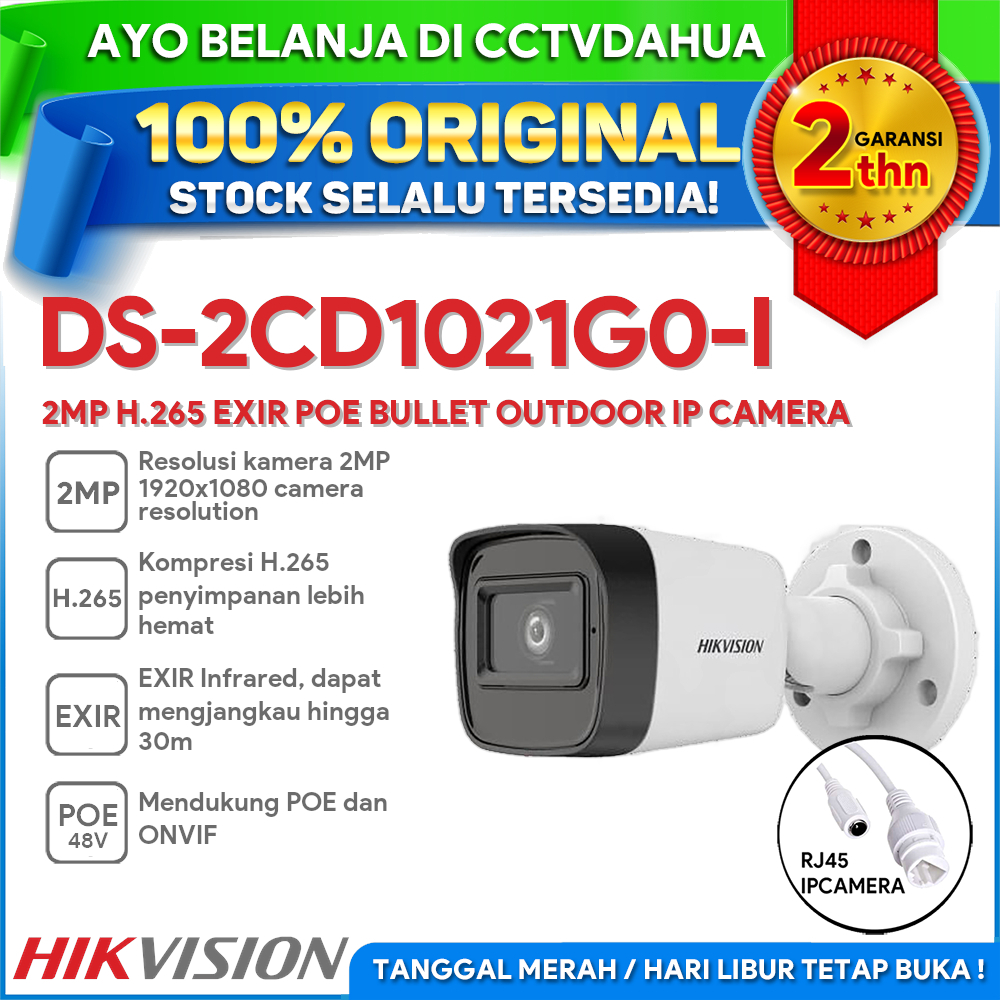 Jual HIKVISION DS-2CD1021-I Hikvision 2 MP Fixed Bullet Network Camera | Shopee Indonesia
