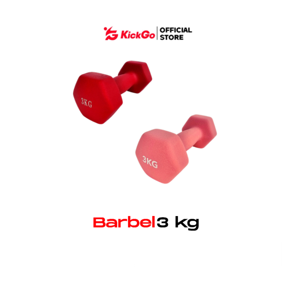Jual KickGo Barbel 3Kg Dumbell Barbell Dumbbell Vinyl Bahan Besi ...