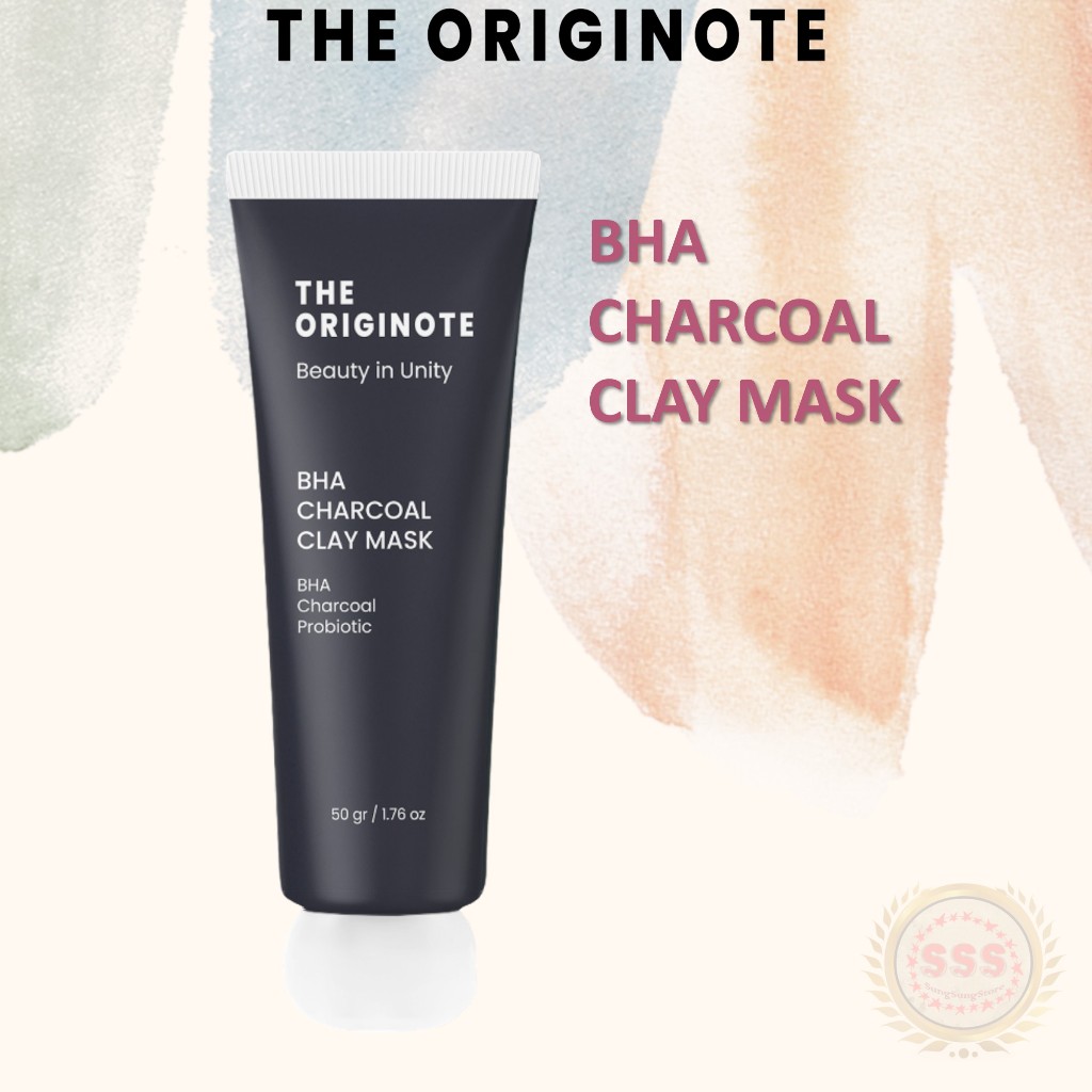 Jual THE ORIGINOTE BHA Charcoal Clay Mask Masker Eksfoliasi Wajah 50gr ...