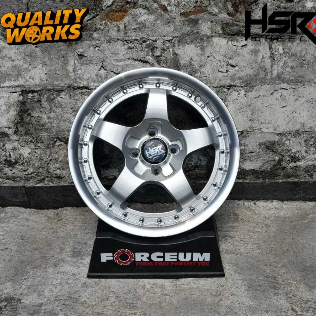 Jual velg mobil Brio RS R15 HSR BOB Ring 15 palang 5 baut 4x100 silver lips polish - Agya ...