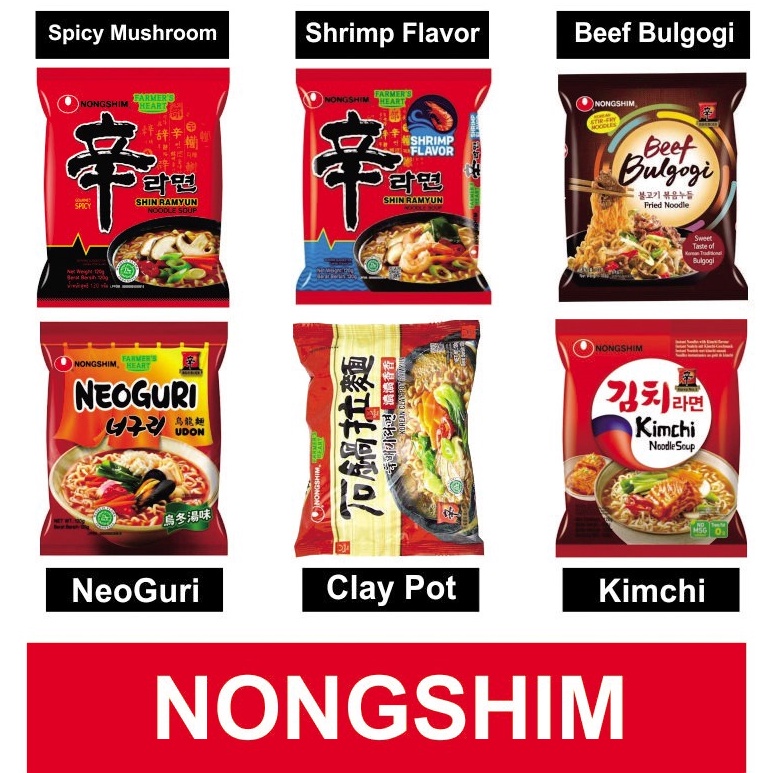 Jual NONGSHIM SHIN RAMYUN PROMO HALAL 6 Variant Rasa 120gram | Shopee ...