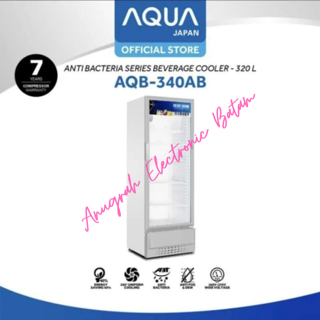 Jual Showcase Aqua AQB-340AB Display Cooler Kulkas Minuman AQB340AB ...