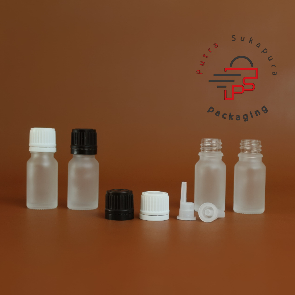 Jual botol kaca 10ml frosted tutup botol filler / botol tetes ...