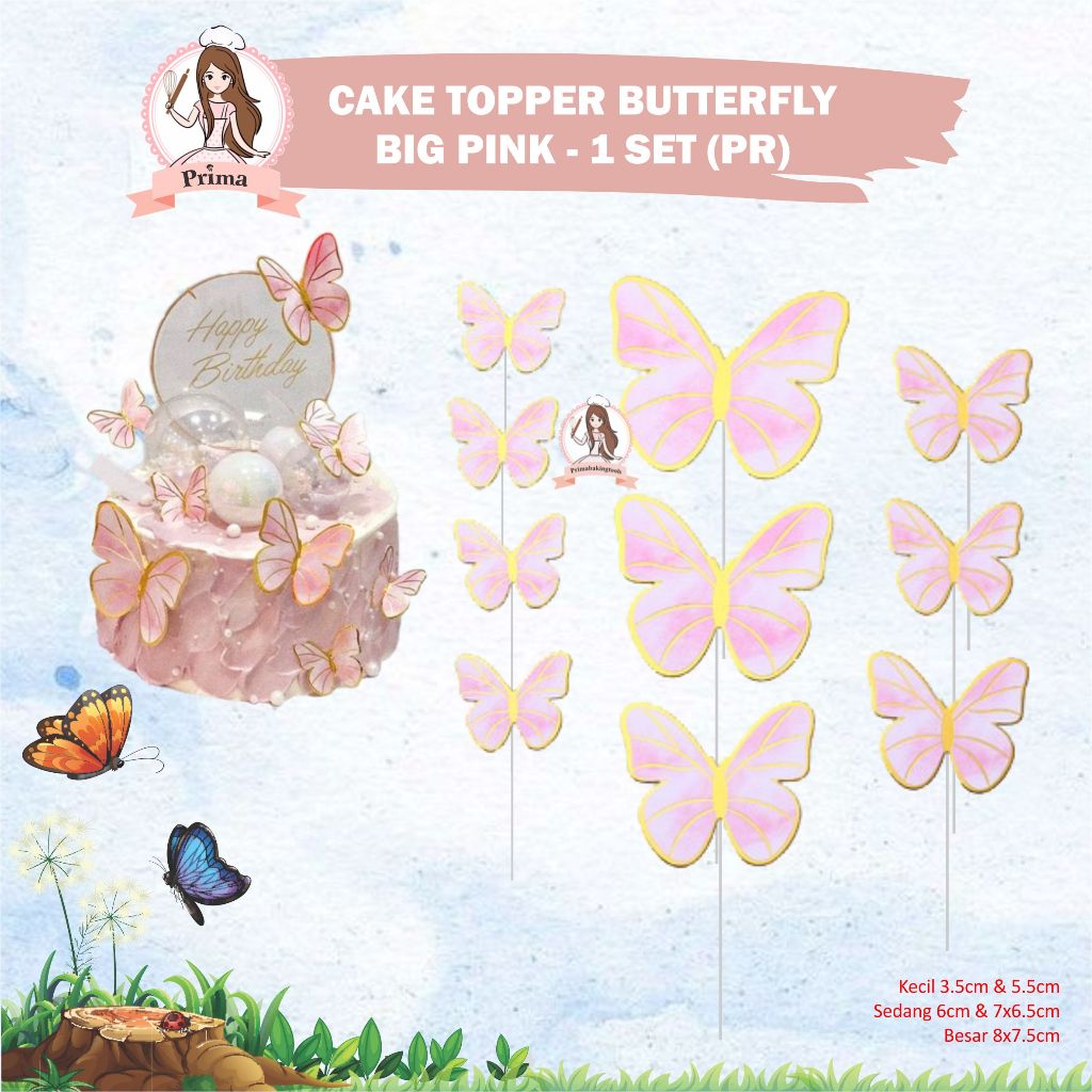 Jual Cake topper butterfly - cake topper kupu | Shopee Indonesia