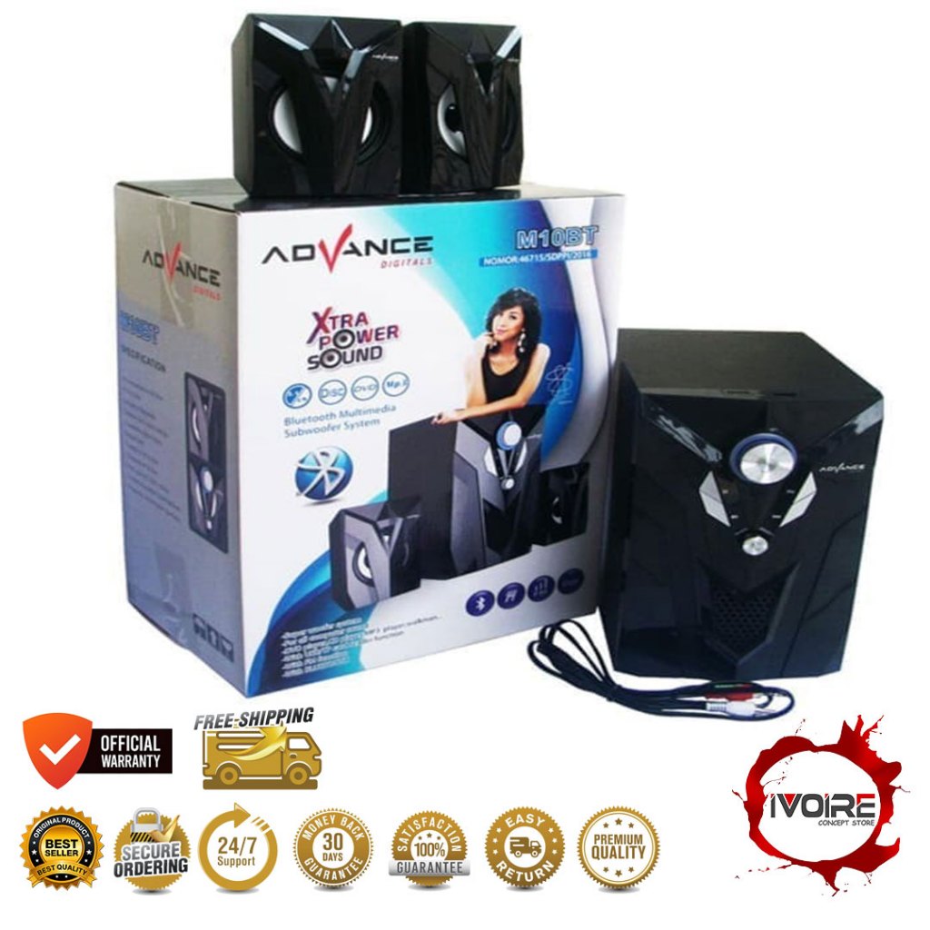 Jual Speaker Aktif Bluetooth Advance M10BT USB Subwoofer Bass Portable | Shopee Indonesia