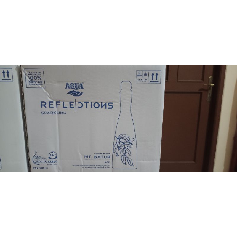 Jual Minuman Air Minum Mineral dalam Kemasan AQUA Reflections Sparkling 12 x 380ml 380 ml Botol ...