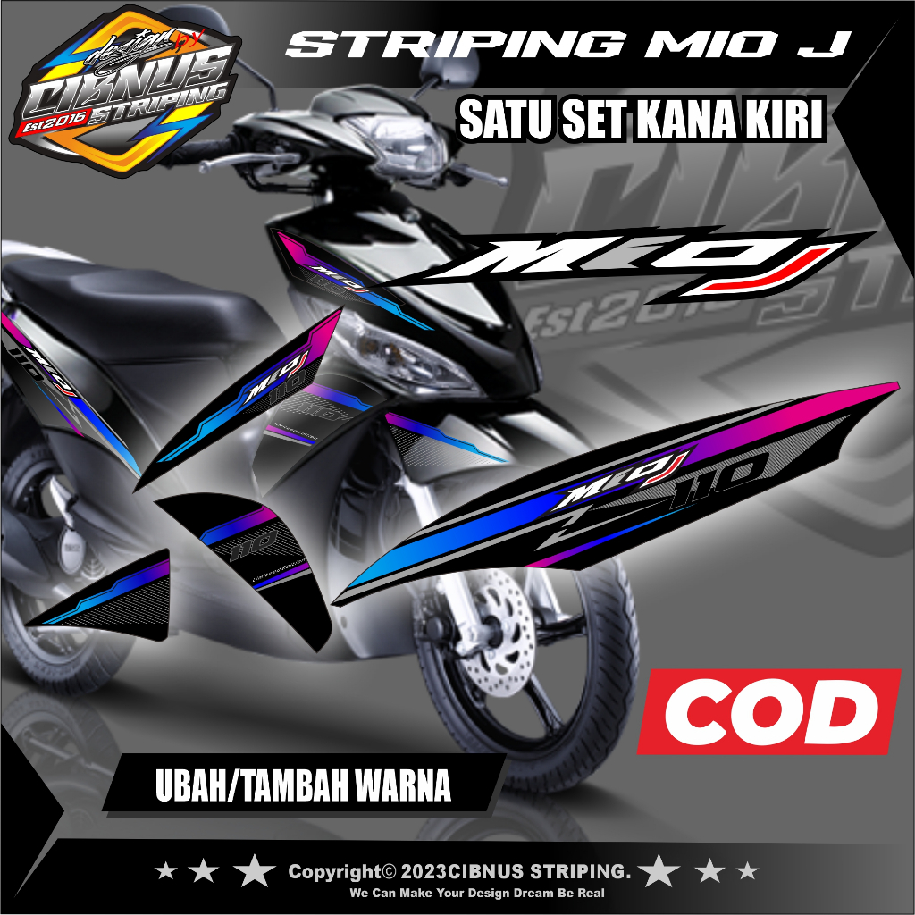 Jual STIKER STRIPING MIO J. LIS BODY MOTOR YAMAHA MIO J | Shopee Indonesia