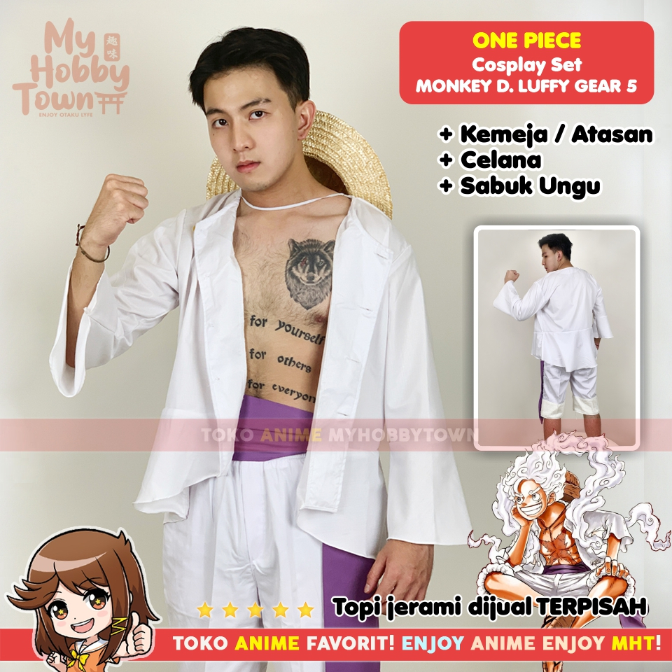 Jual Kostum Cosplay Anime One Piece Monkey D. Luffy Gear 5 Sun God Nika ...