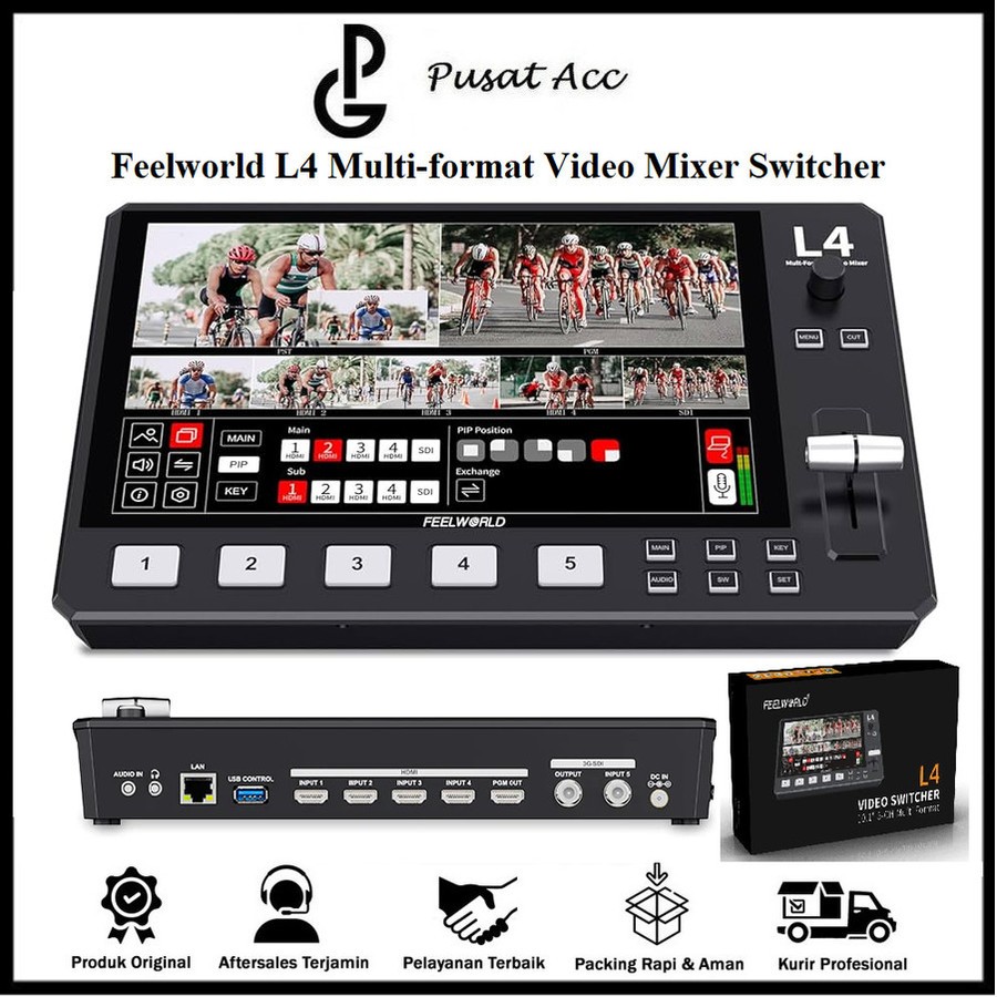 Jual Feelworld L4 Multi Video format Mixer Switcher Streaming Layar ...