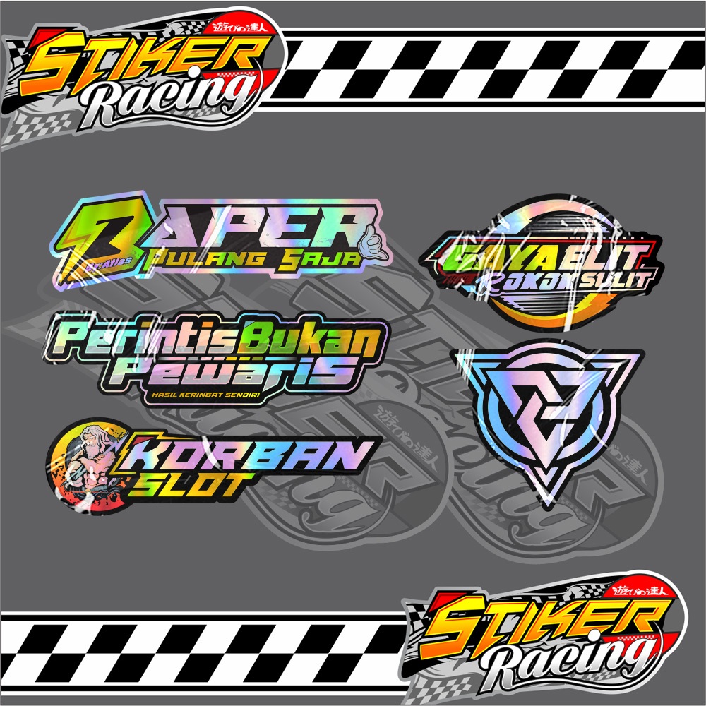 Jual Stiker pack BAPER stiker isi 6pcs hologram dan vinyl stiker motor ...