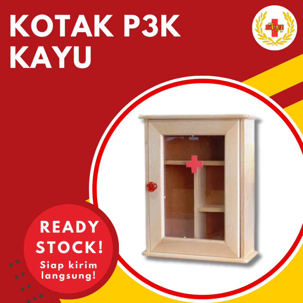 Jual Kotak P3K Kayu Lemari Obat First Aid Kit PPPK Dinding | Shopee ...