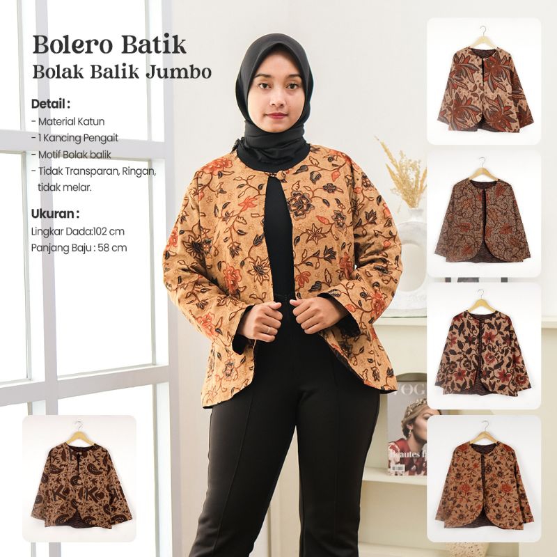 Jual Bolero Batik Sogan Motif Bolak Balik Jumbo - Sekar ayu | Shopee ...