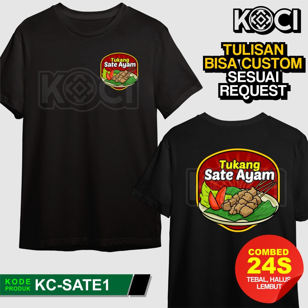 Jual Kaos Indonesia Local Food Series TUKANG SATE AYAM | Tshirt Distro ...