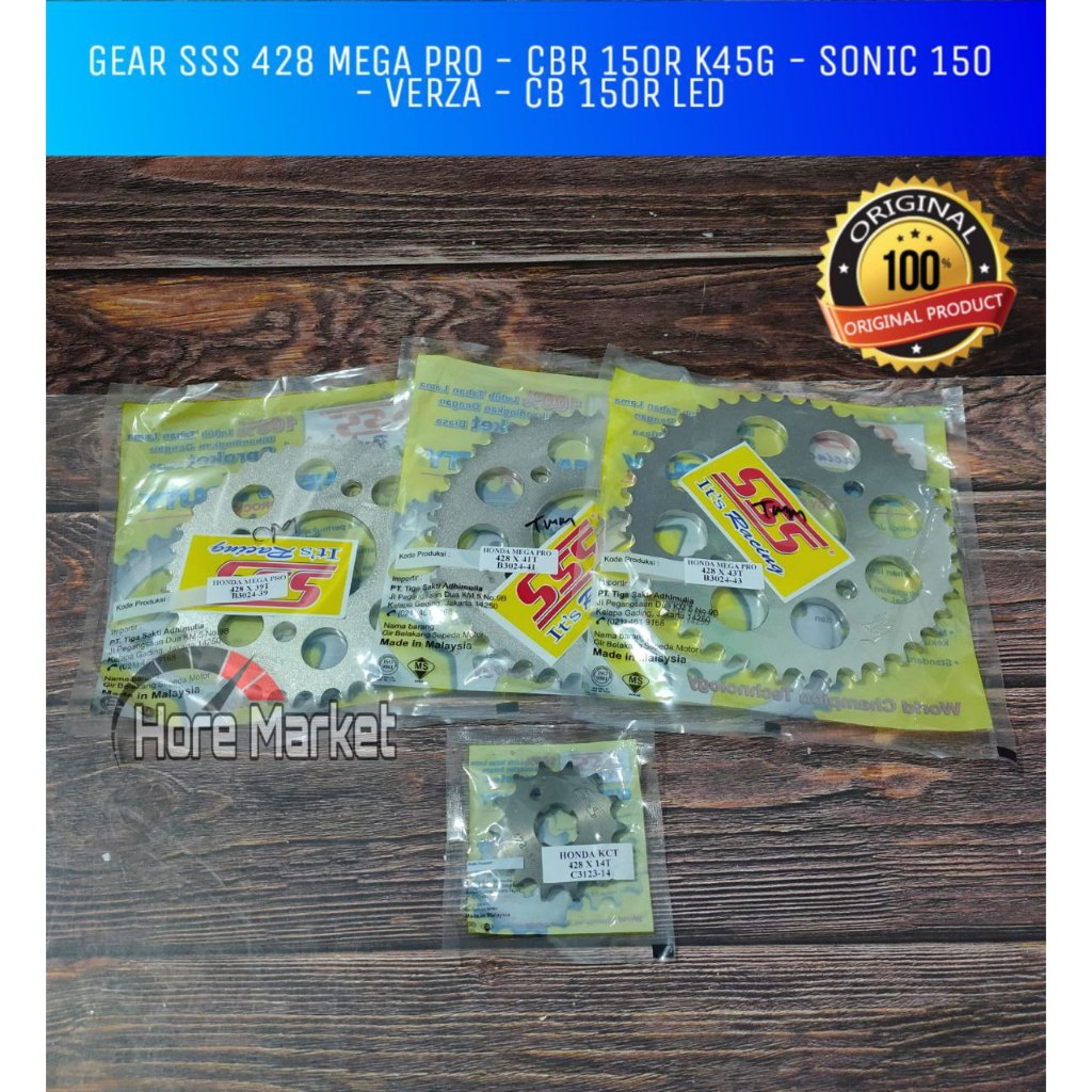 Jual GEAR SSS HONDA 428 MEGA PRO SONIC CBR 150R K45G CB 150 LED SUPRA GTR VERZA DEPAN KCT ...