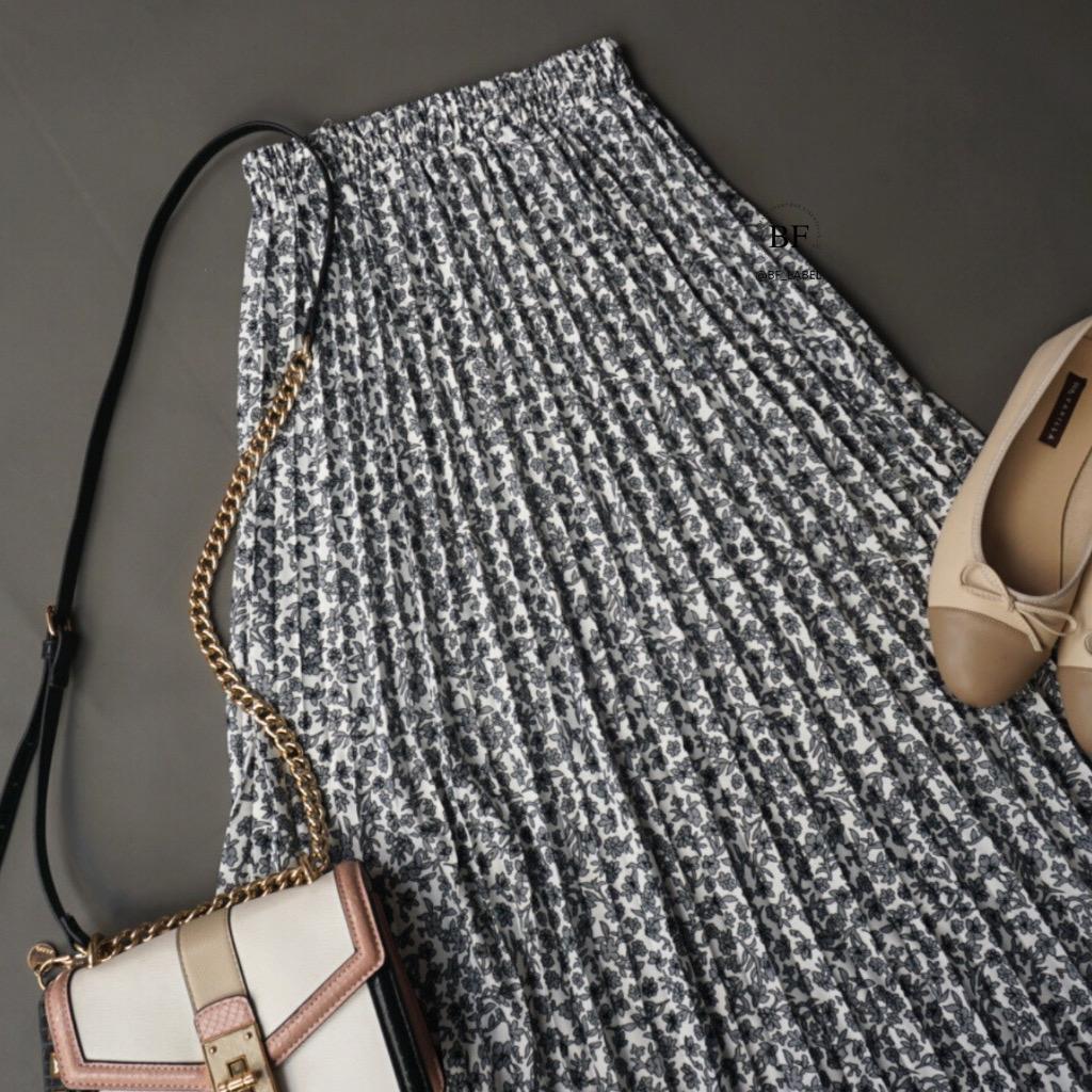 Jual Rok Motif Korean Look - Rok Plisket Motif Premium Tebal - Pleated ...