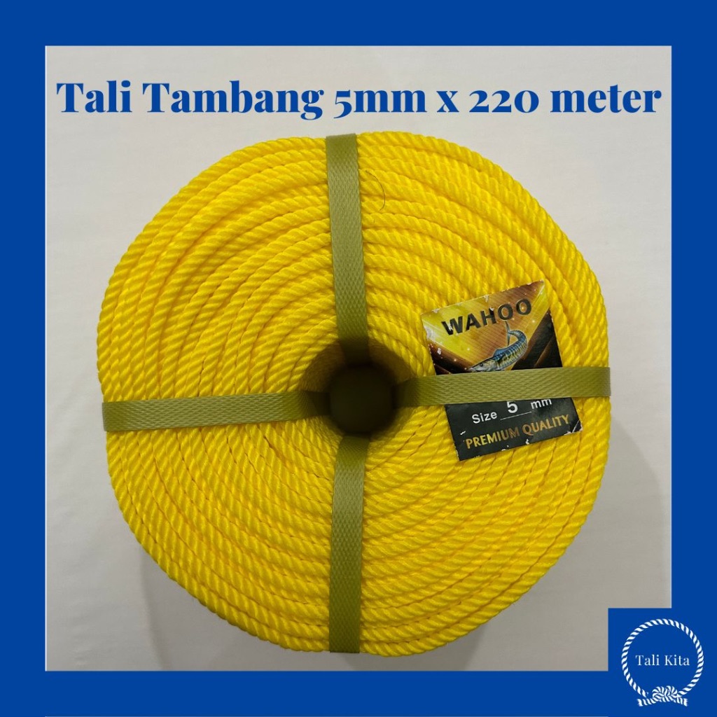 Jual Tali Tambang Plastik PE 5 mm Roll 2.6 kg Panjang +/- 220 meter ...
