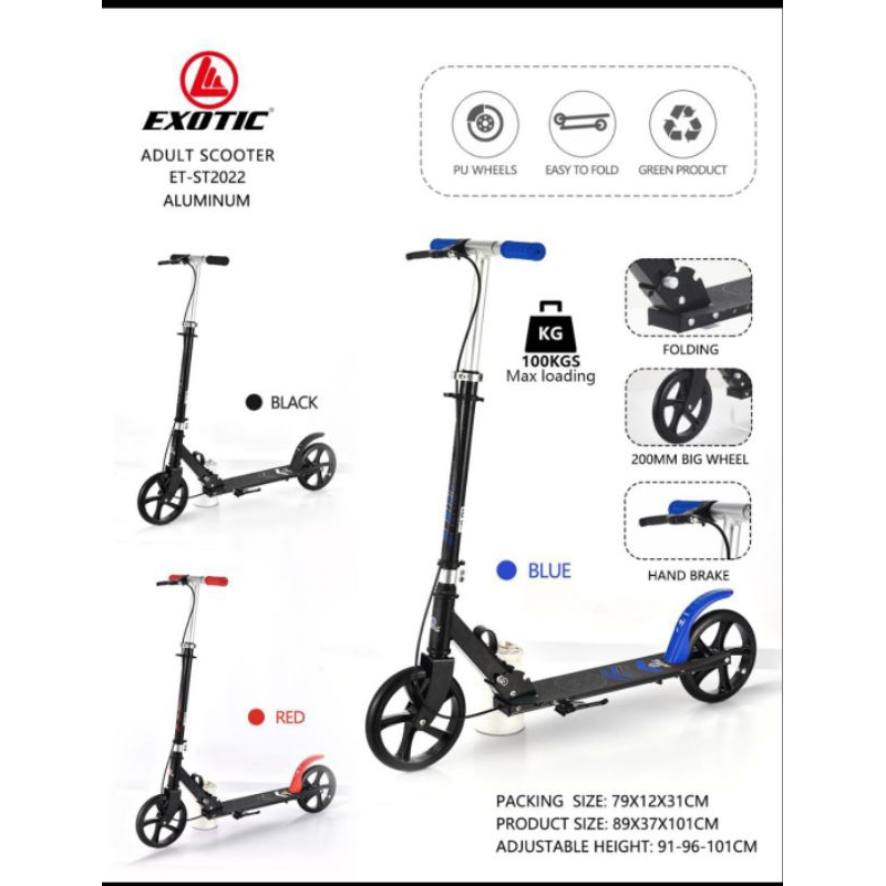 Jual Scooter Skuter Exotic Anak Dewasa Alloy HB 313 ET-305 ET-ST 2022 ...