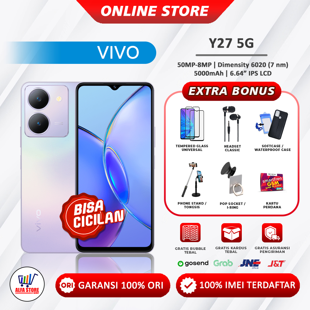 Jual Vivo Y27 5G vivo y27 4G NFC ram 6+6Gb/128Gb vivo y27s NFC ram 8/256Gb ram 8/128Gb Garansi ...