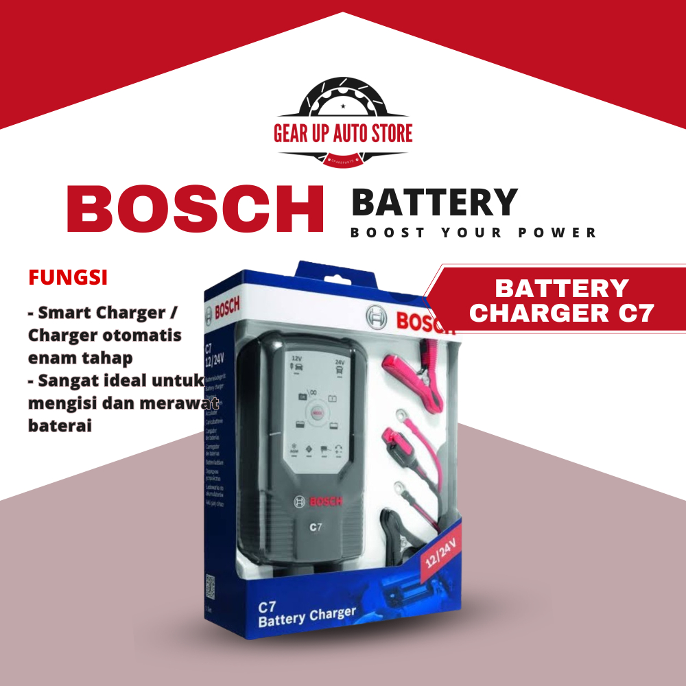 Jual CHARGER AKI BOSCH C7 BATTERY CHARGER MOBIL UNIVERSAL 12V - 24V 100%ORIGINAL BOSCH | Shopee ...