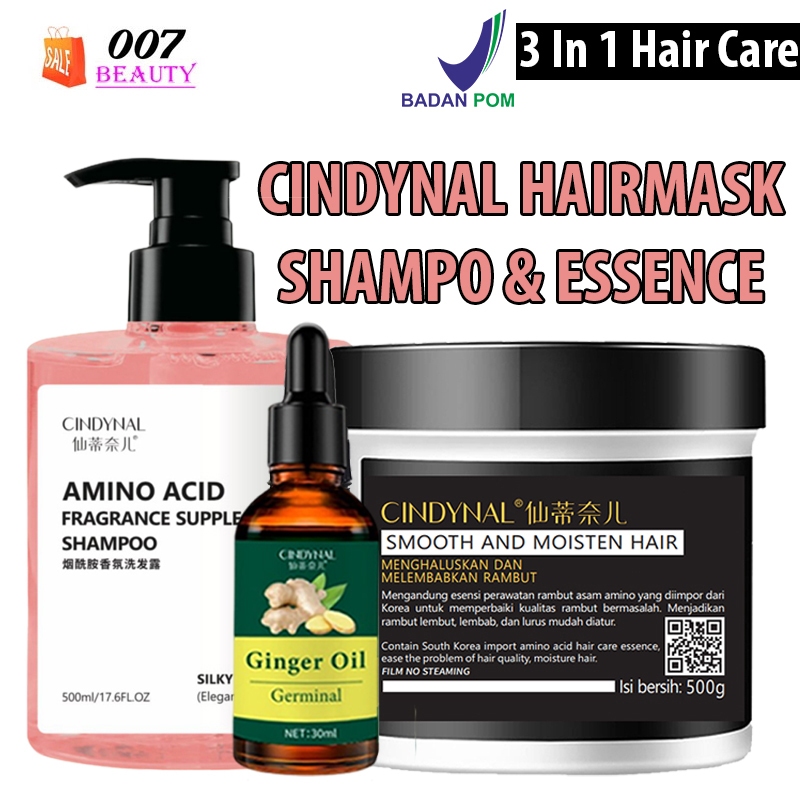 Jual BPOM Cindynal Paket 3 IN 1 Perawatan Rambut Hair Mask Smooth And ...