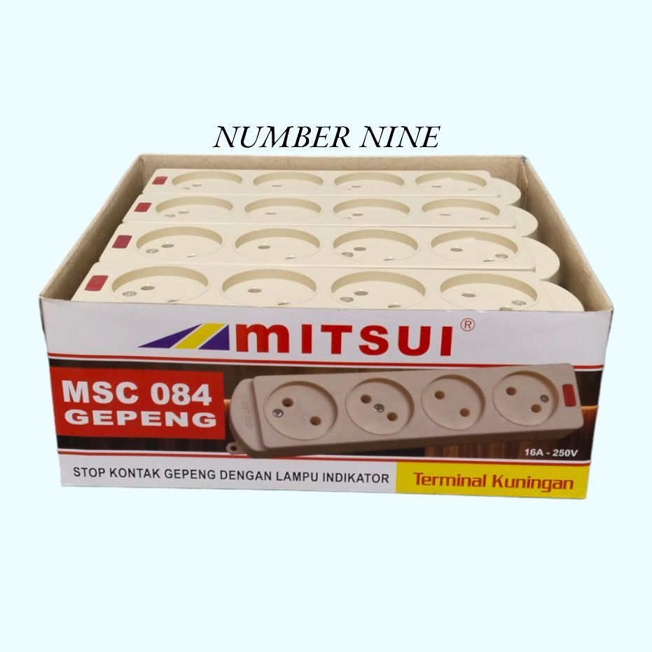 Jual (Paket Isi 12) Mitsui Stop Kontak Gepeng 4 Lubang Terminal Kuningan | Shopee Indonesia
