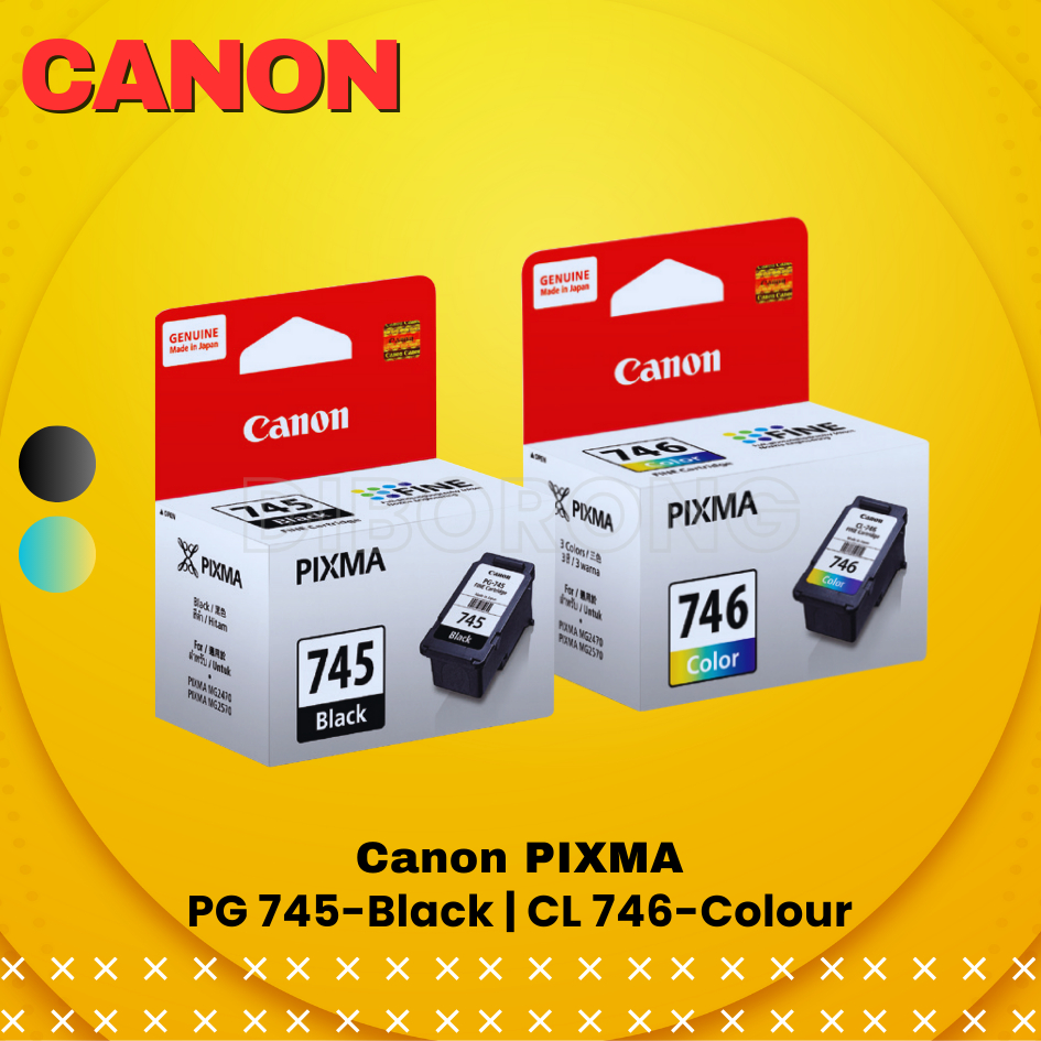 Jual Cartridge Canon 745 Black Tinta Canon 746 Color Original 1 Set ...