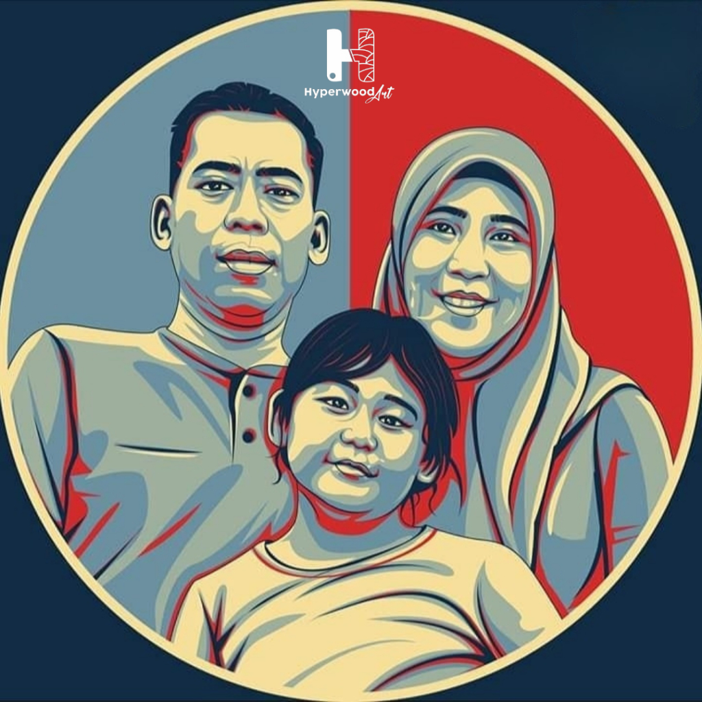 Jual Lukisan Hyperwood Hope Style/Lukisan Wajah Custom/Lukisan Kayu/Line Art/Hope Style ...