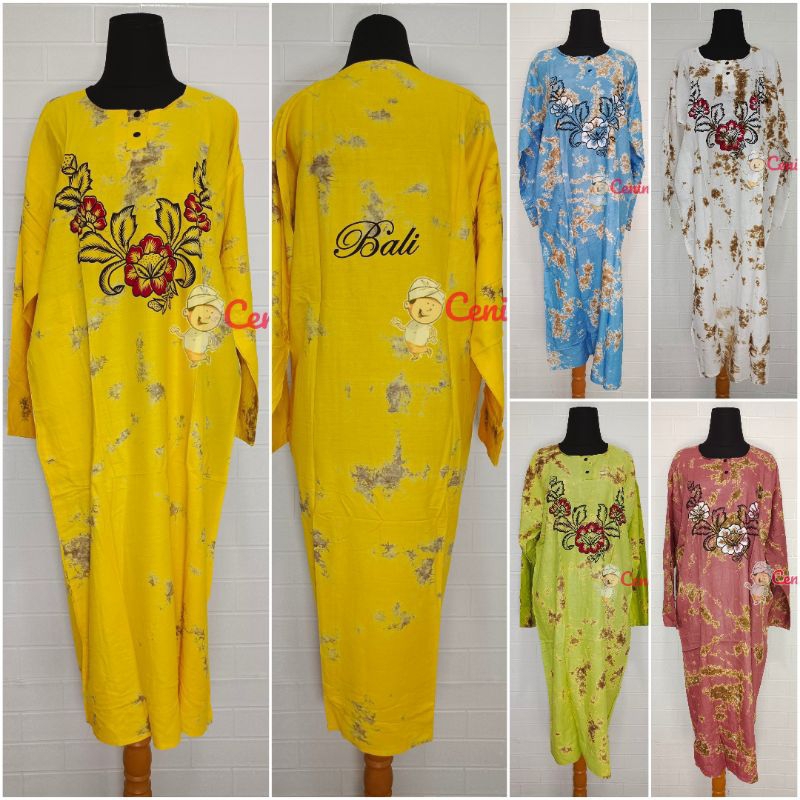 Jual DASTER BALI JUMBO LENGAN PANJANG GABLES MOTIF BUNGA RAYON PREMIUM ...