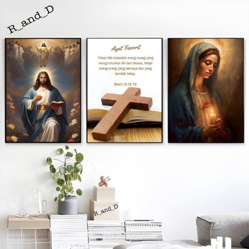 Jual Lukisan Yesus Kristus Ukuran 47x31, Hiasan dinding kamar ukuran A3 ...