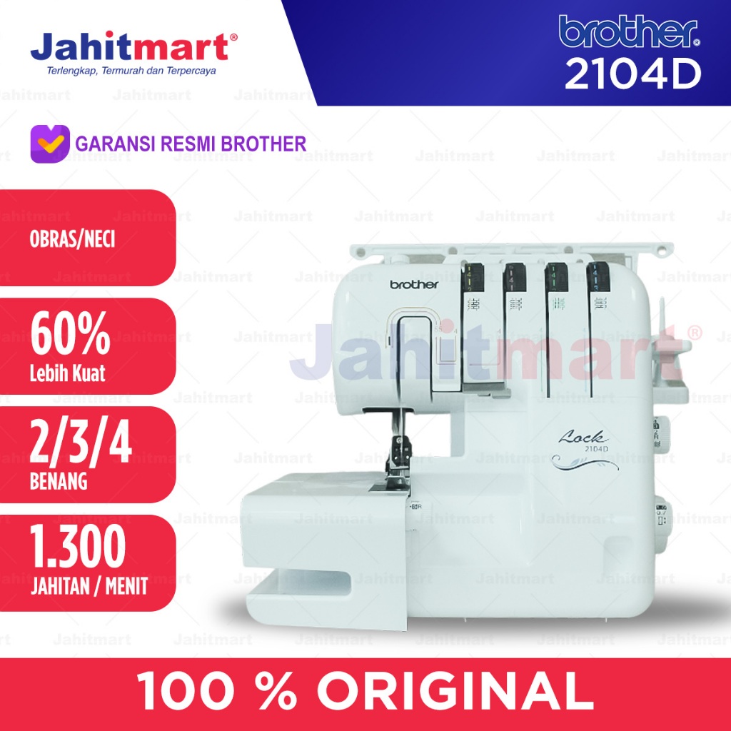 Jual Mesin Obras dan Neci Merk BROTHER 2104D / 2104 D Lock Portable | Shopee Indonesia