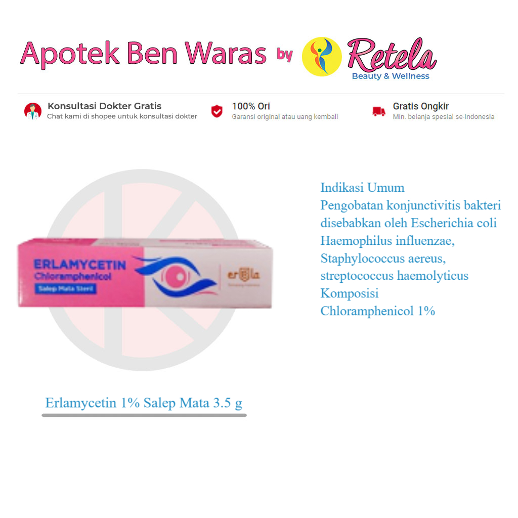 Jual Erlamycetin 1% Salep Mata 3.5 g / Chloramphenicol | Shopee Indonesia