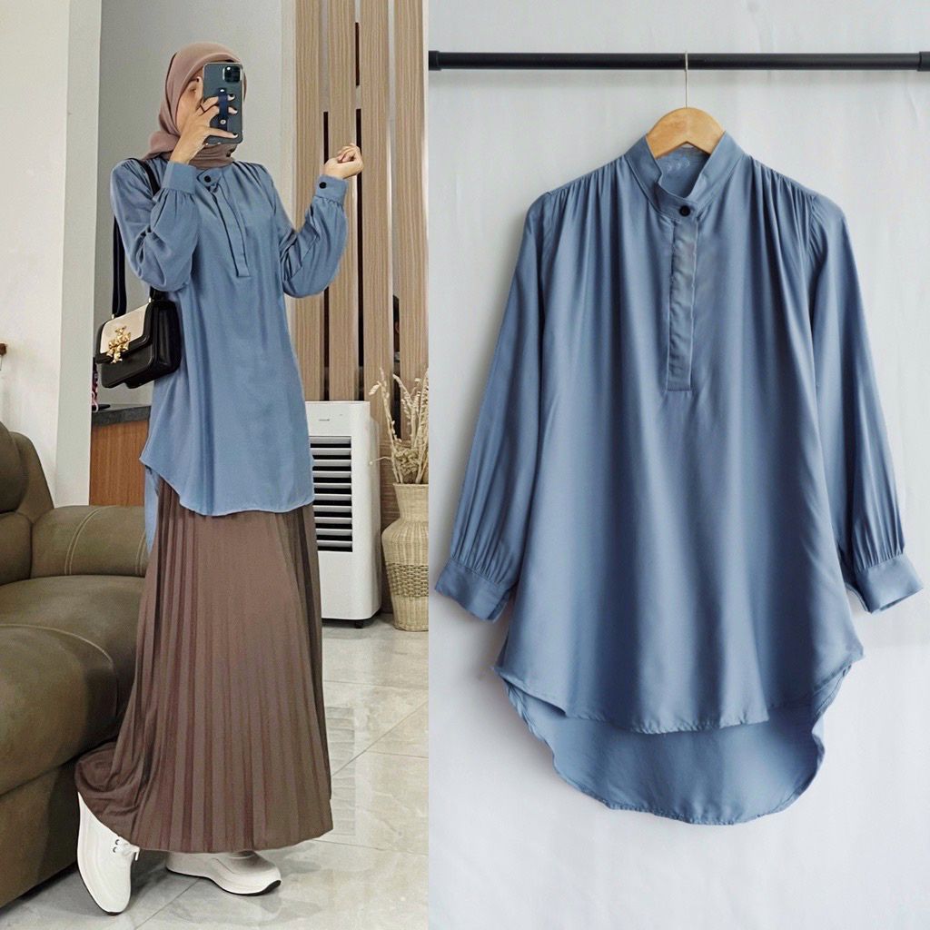 Jual Tunik Wanita Lengan Panjang Crinkle Airflow Premium Series Maryam ...
