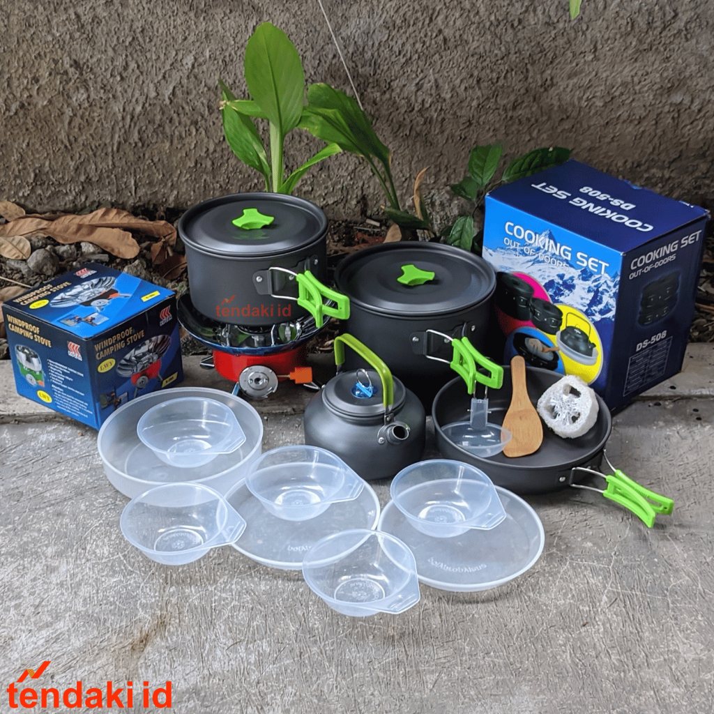 Jual Paket Hemat Cooking Set DS 508 + Kompor Windproof / Nesting DS 508 ...