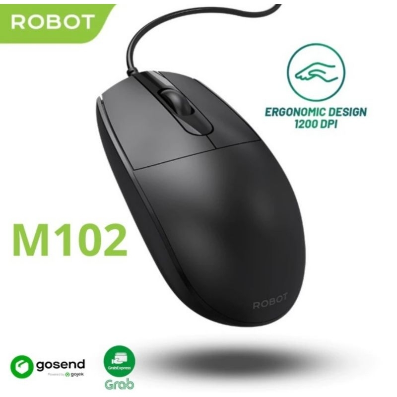 Jual ROBOT M102 MOUSE USB KABEL 1200DPI MOUSE KANTOR | Shopee Indonesia