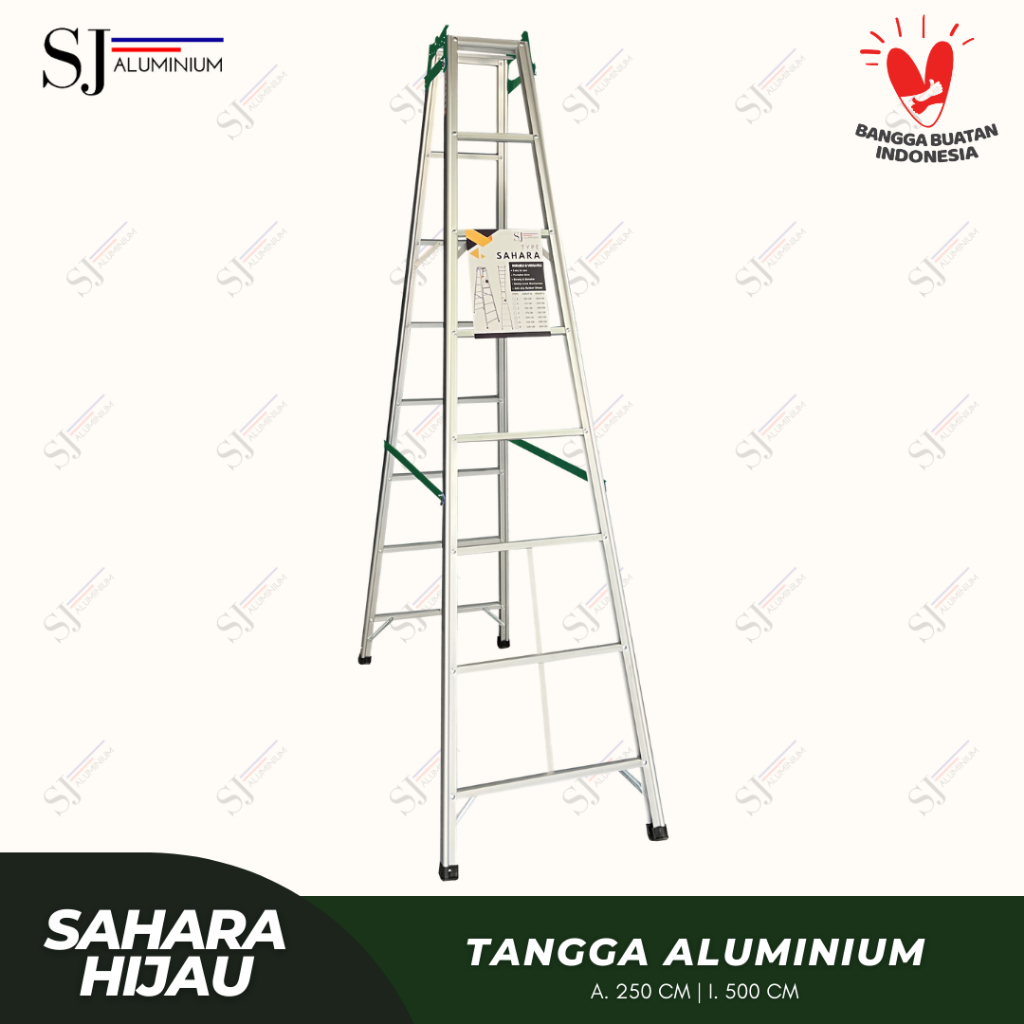 Jual Tangga Lipat Aluminium Sahara Hijau Jumbo Ladder Multifungsi 200KG ...