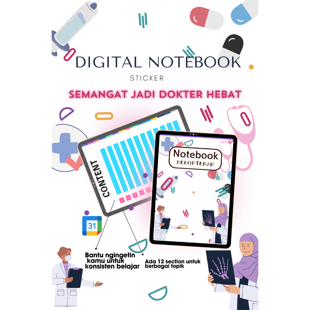 Jual Template Notebook Digital Kedokteran Cute – GoodNotes | iPad ...