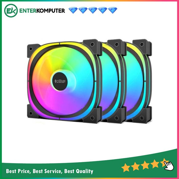 Jual Pccooler Ef120 Argb Triple Pack 3pcs X 120mm Fan Fan Casing