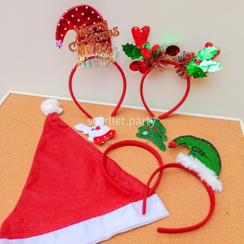 Jual TOPI NATAL SANTA CLAUS BANDO RUSA BANDO HAPPY NEW YEAR MERRY ...